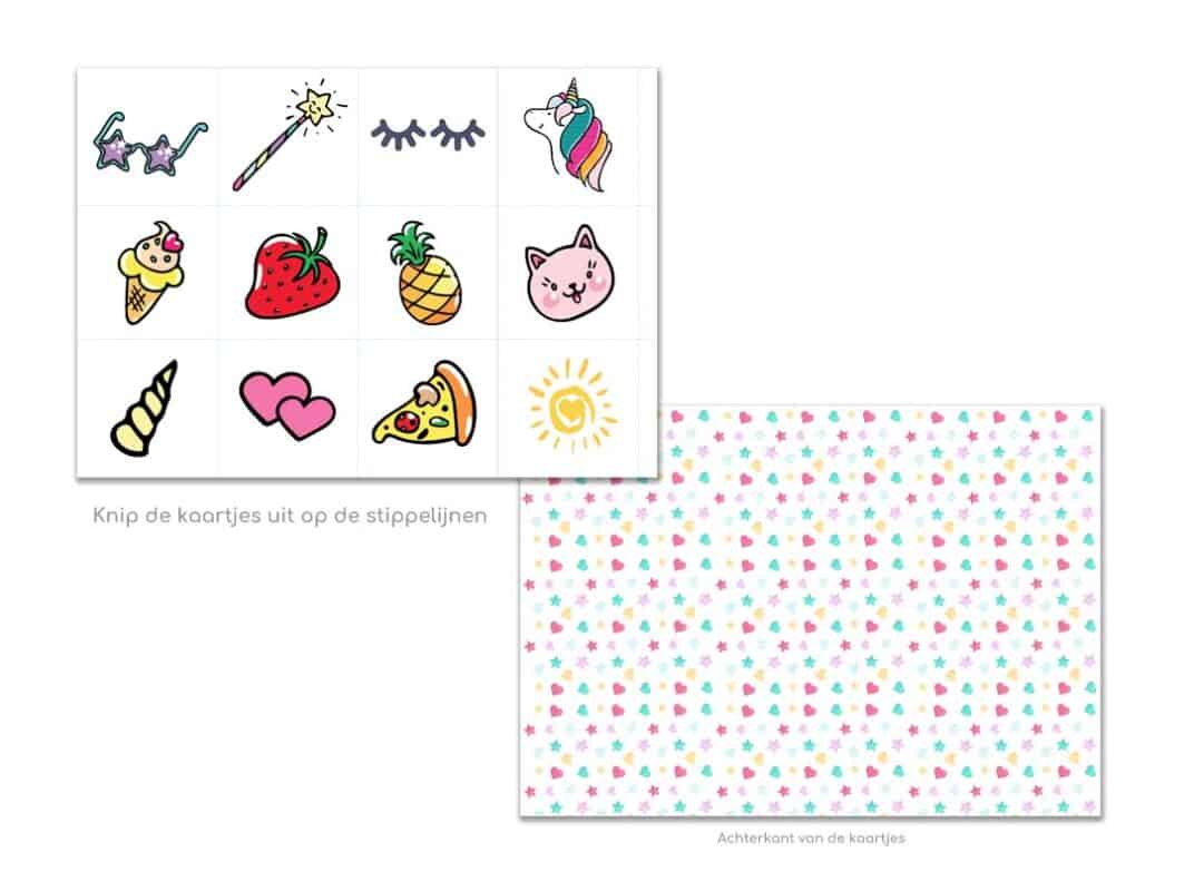 Eenhoorn memory spel knutselen plaatjes - Unicornwebshop.nl